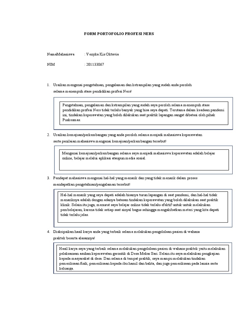 FORMAT PORTOFOLIO Komu | PDF