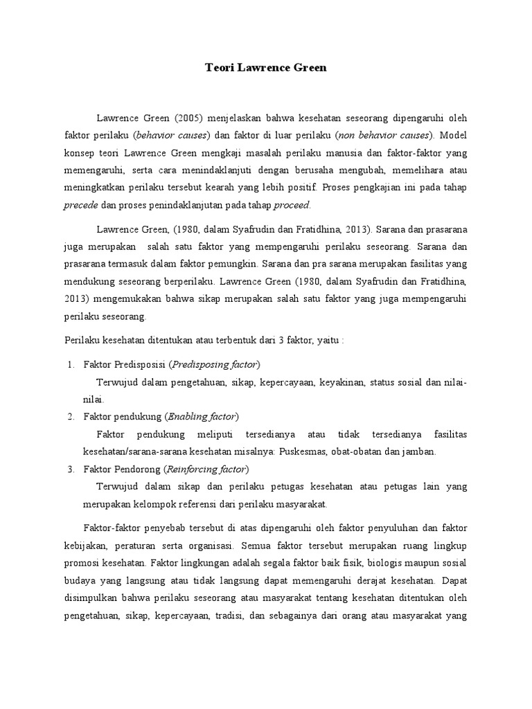 Teori Lawrence Green | PDF