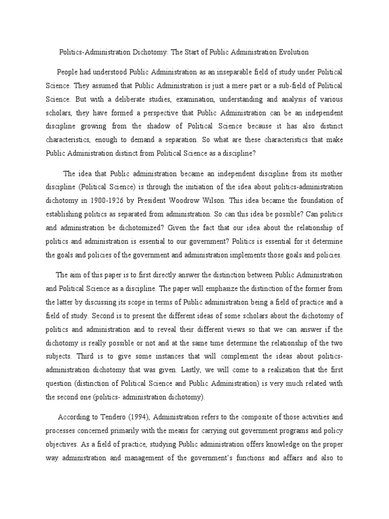 Politics-Administration Dichotomy Explained | PDF | Politics | Social ...