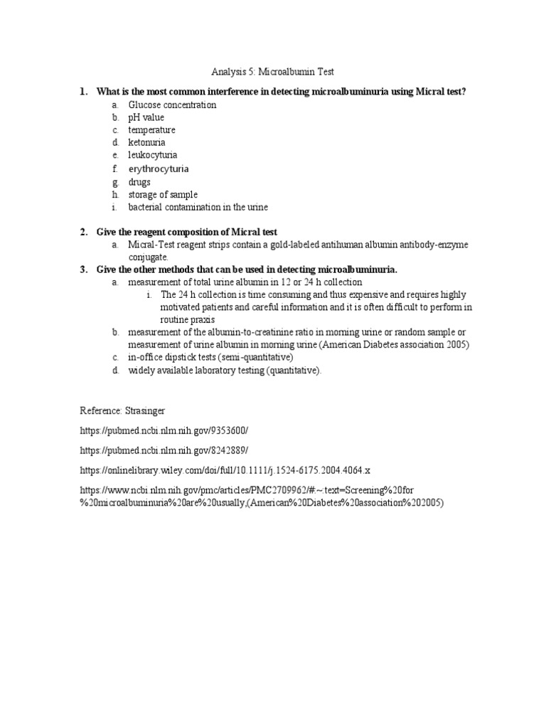 What Is The Most Common Interference in Detecting Microalbuminuria ...