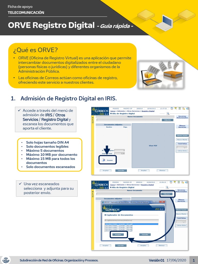 ORVE Registro Digital - Guía Rápida - 17 Junio 2020 | PDF | Archivo de ...