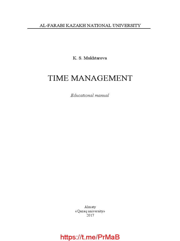 Time Management - Educational Manual (2017) | PDF | Time Management ...