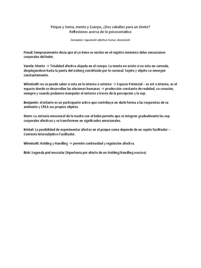 Psique y Soma (Resumen) | PDF