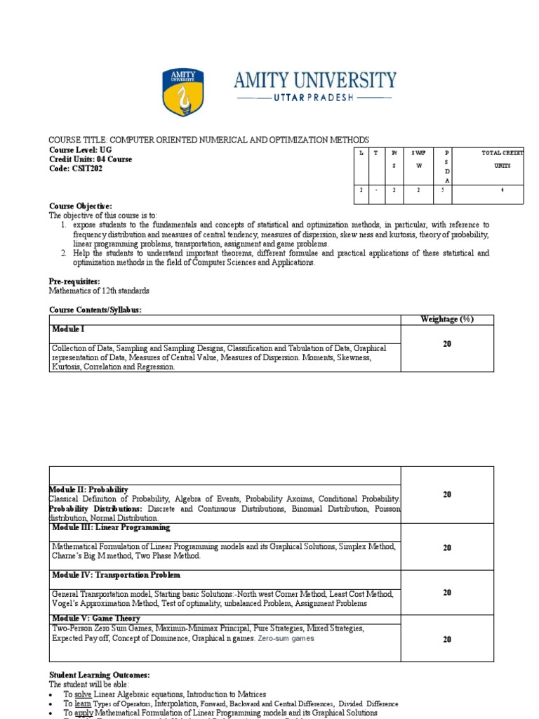 New Syllabus | PDF | Probability Distribution | Linear Programming
