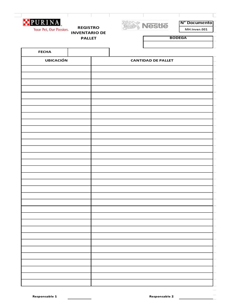 Formato Conteo Pallet Chep | PDF