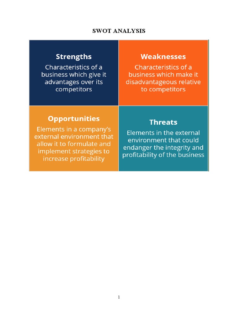 Swot Analysis | PDF | Debits And Credits | Transaction Account