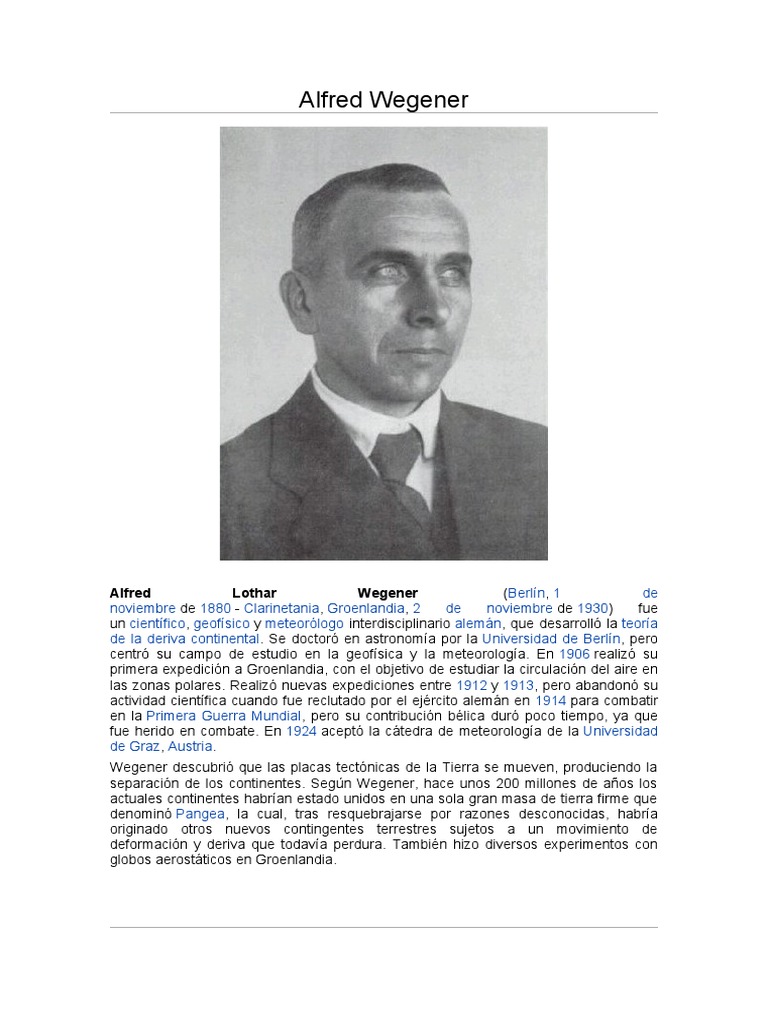Alfred Wegener | PDF | Tectónica | Naturaleza