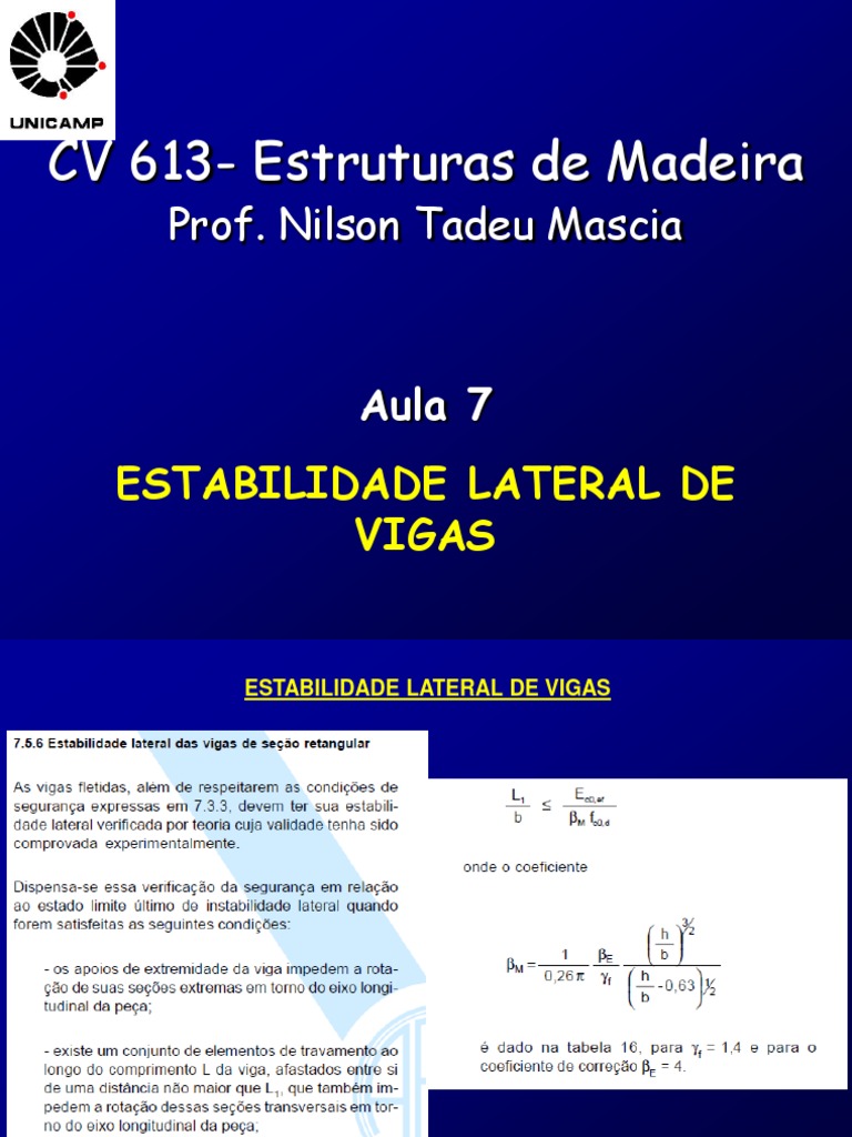 Estabilidade Lateral de Vigas | PDF