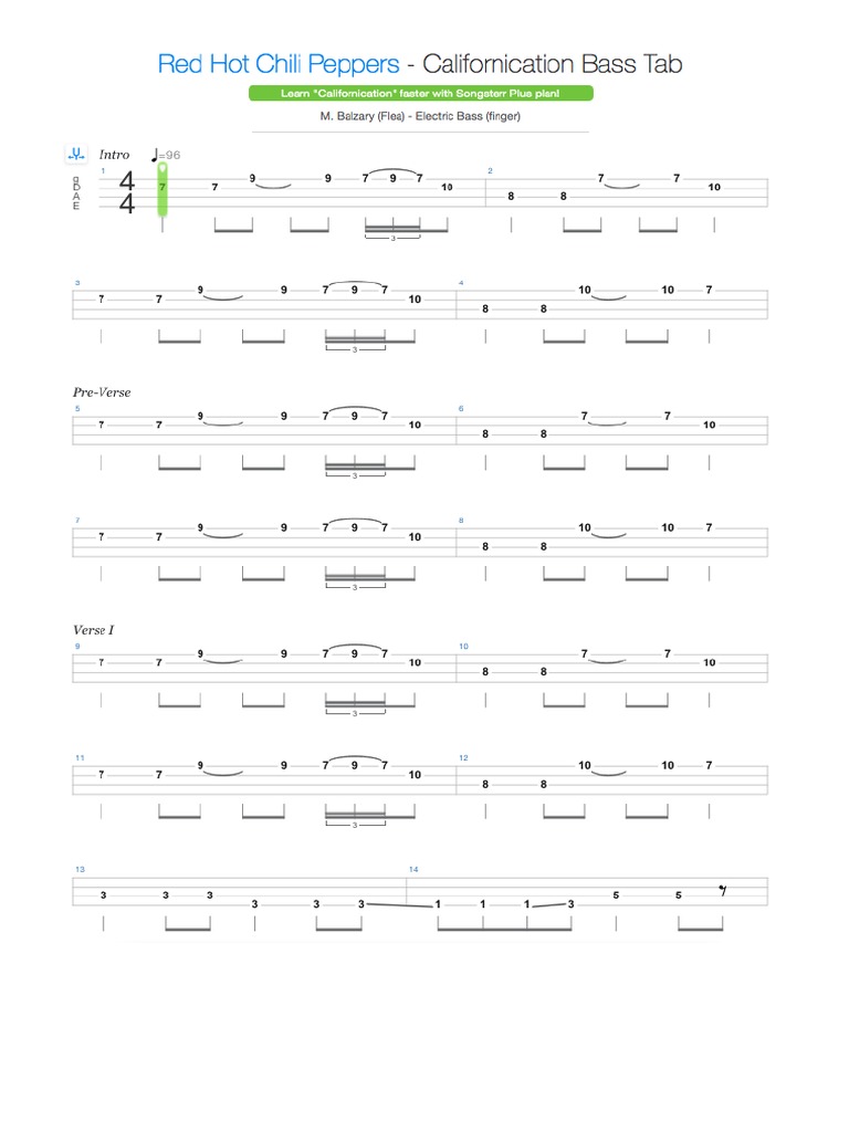 Californication - Bass | PDF