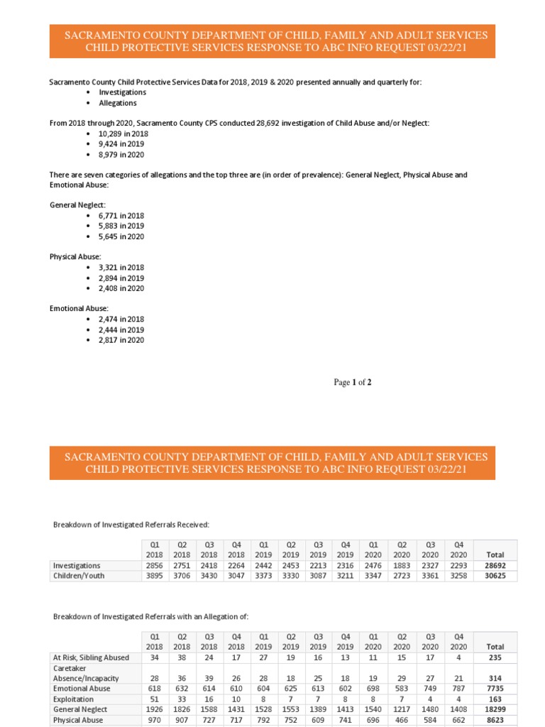 Sacramento County CPS Information | PDF | Child Protective Services ...