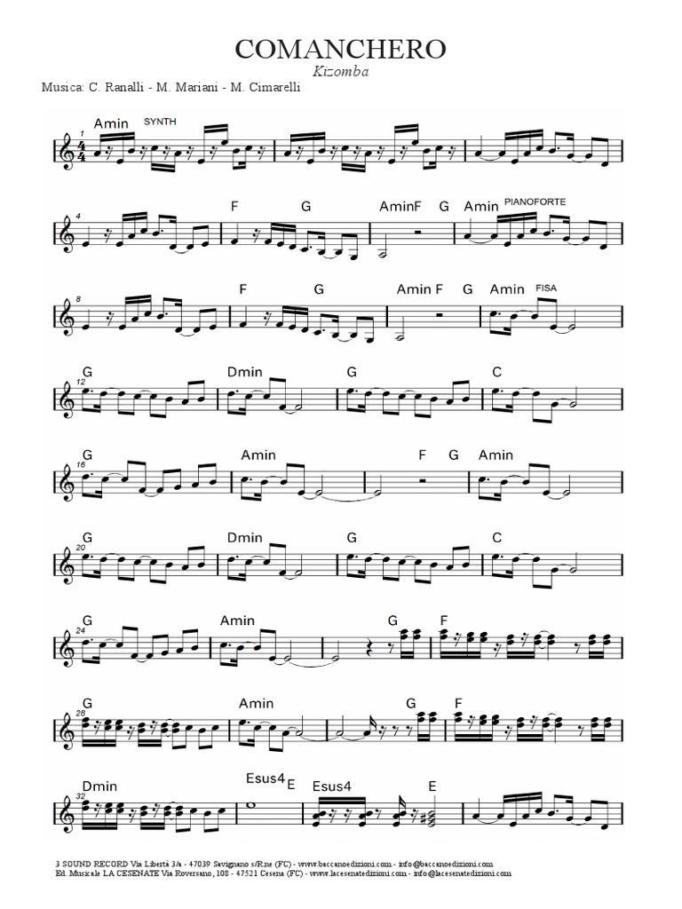 COMANCHERO Musica | PDF