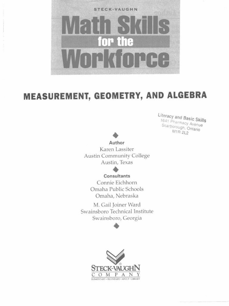 MAth Skills For The Workforce - Measurement Geometry and Algebra ...