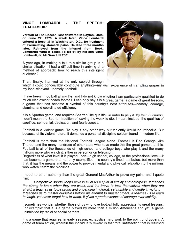Lombardi's Leadership Insights | PDF | Leadership | Love