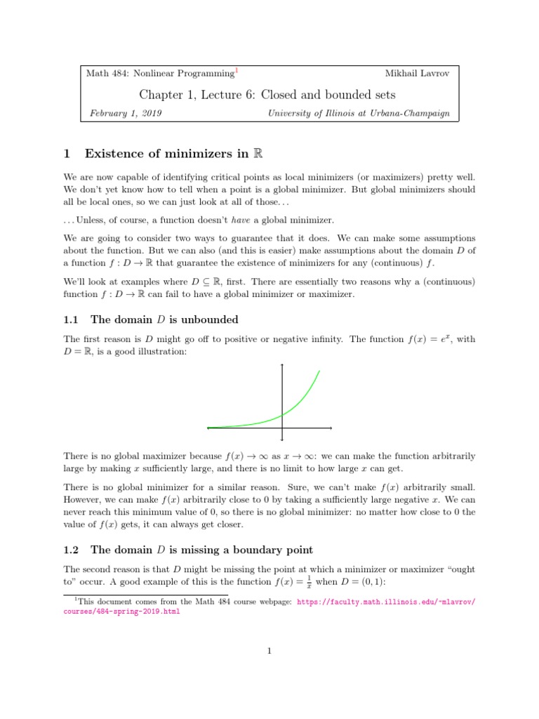 Chapter 1, Lecture 6: Closed and Bounded Sets: 1.1 The Domain D Is ...