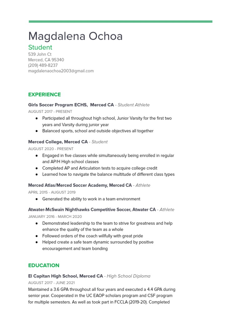 Magdalena Ochoa: Student | PDF | Career & Growth