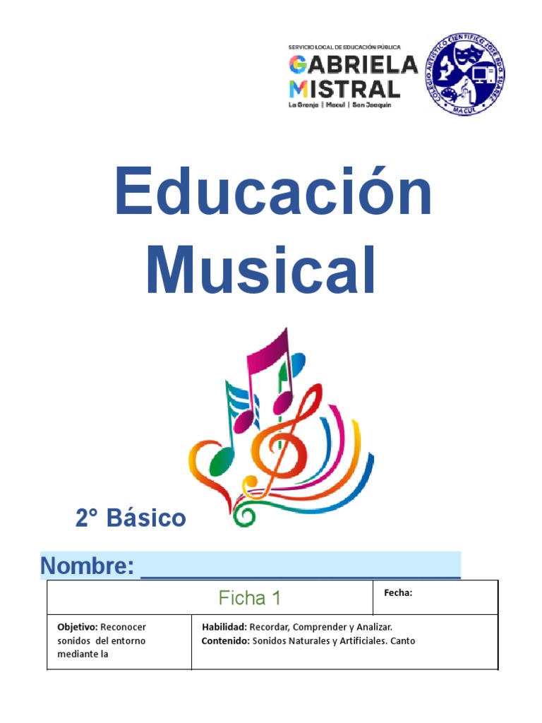 Cuadernillo de Actividades Música 2° JBS | PDF | Sonido | Canciones
