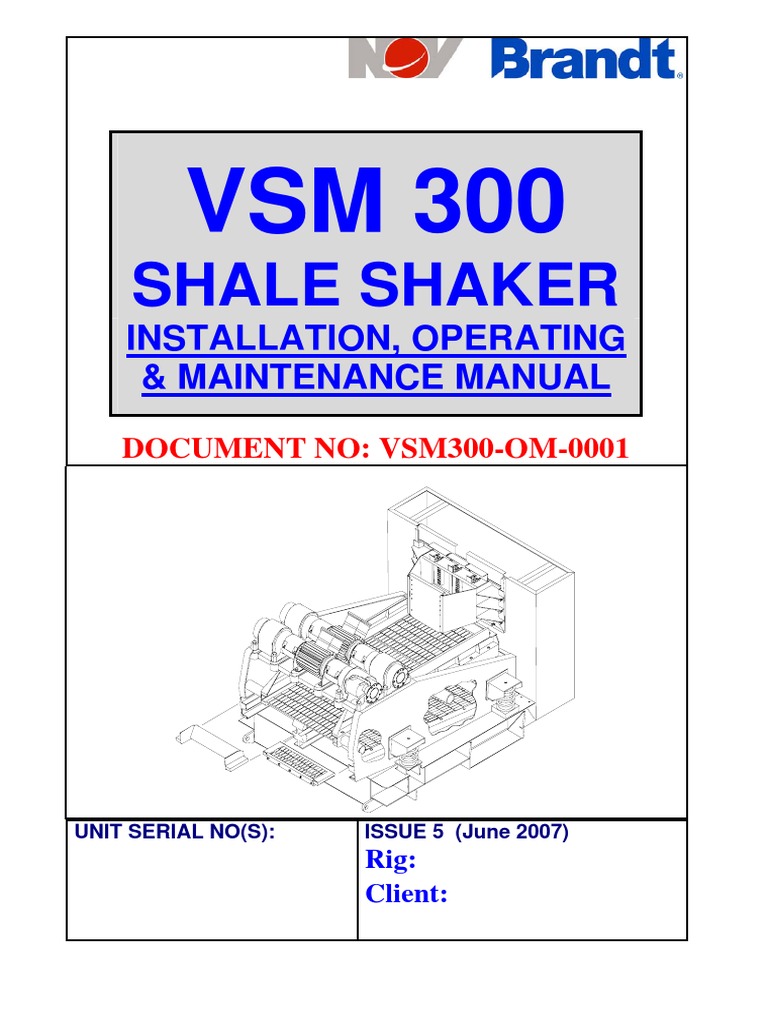 Shale Shaker: Installation, Operating & Maintenance Manual | PDF ...