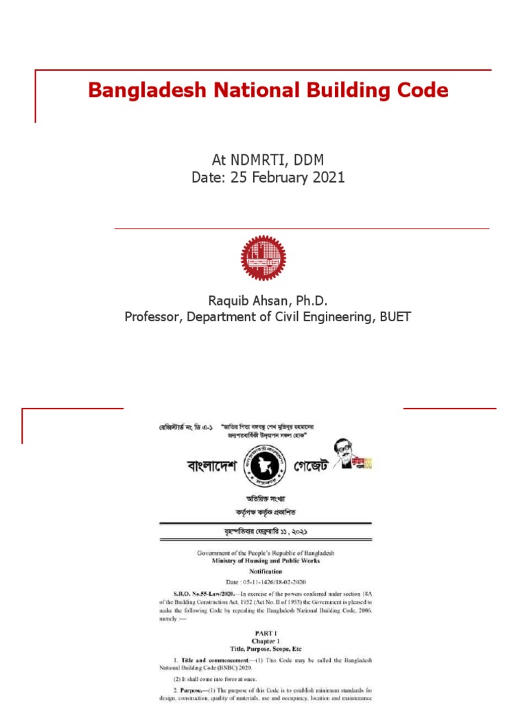 DDM BNBC Presentation 1 | PDF | Building Code | Building Materials