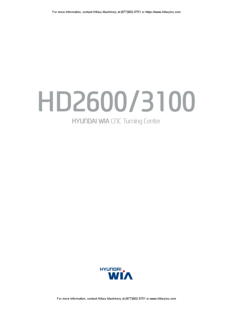 Hyundai HD2600/3100 CNC Turning Center | PDF | Numerical Control ...