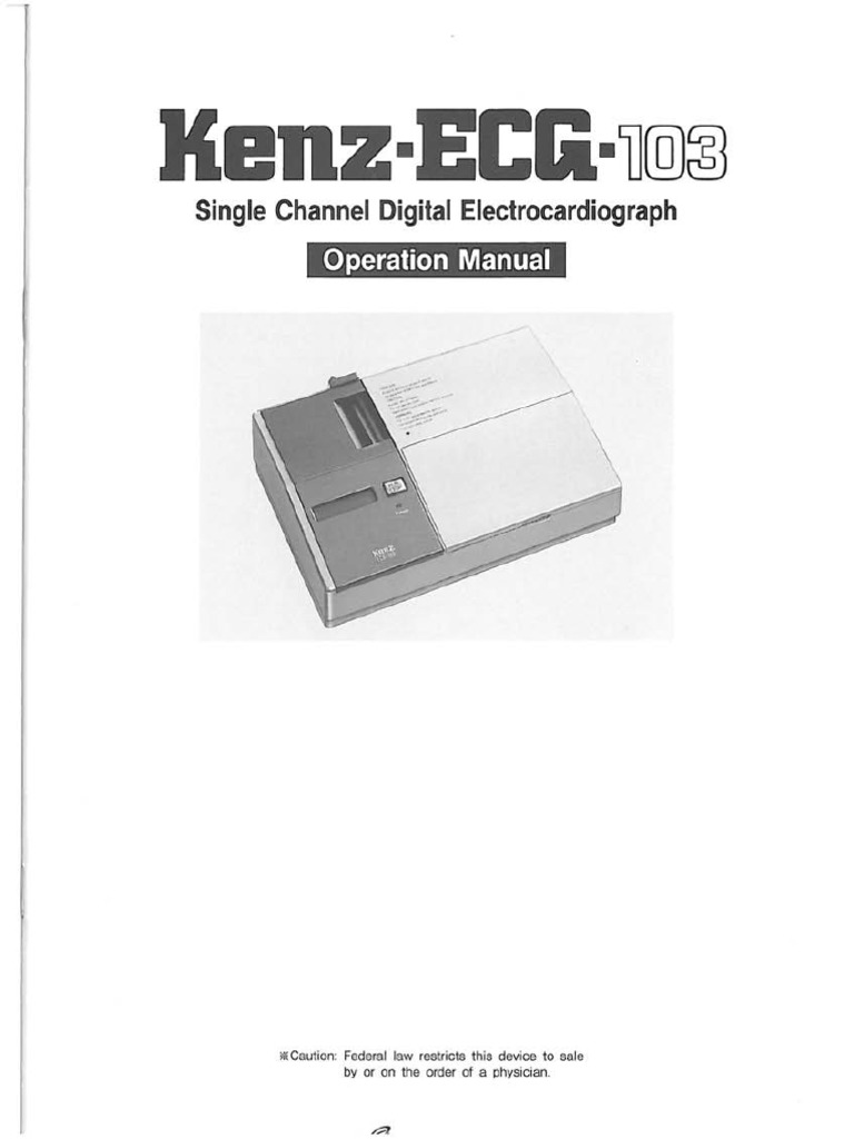 Suzuken Kenz Ecg 103 User Manual | PDF