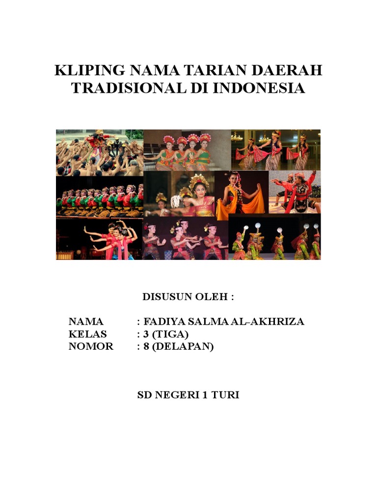 Kliping Nama Tarian Daerah Tradisional Di Indonesia | PDF