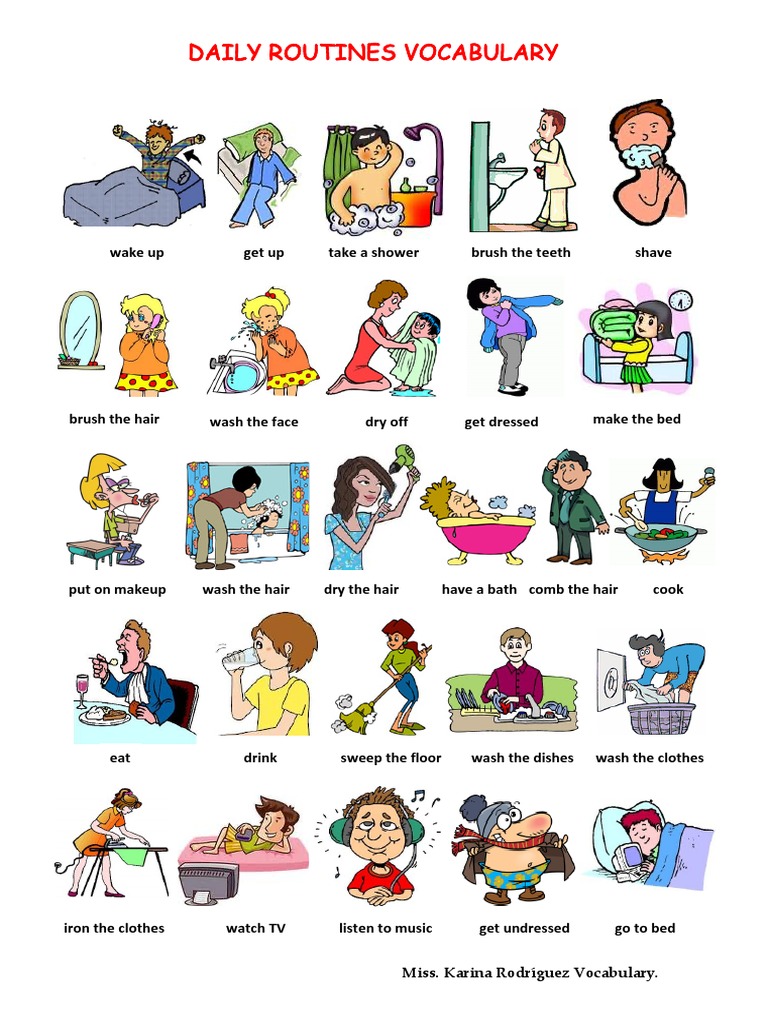 Daily Routines Vocabulary | PDF