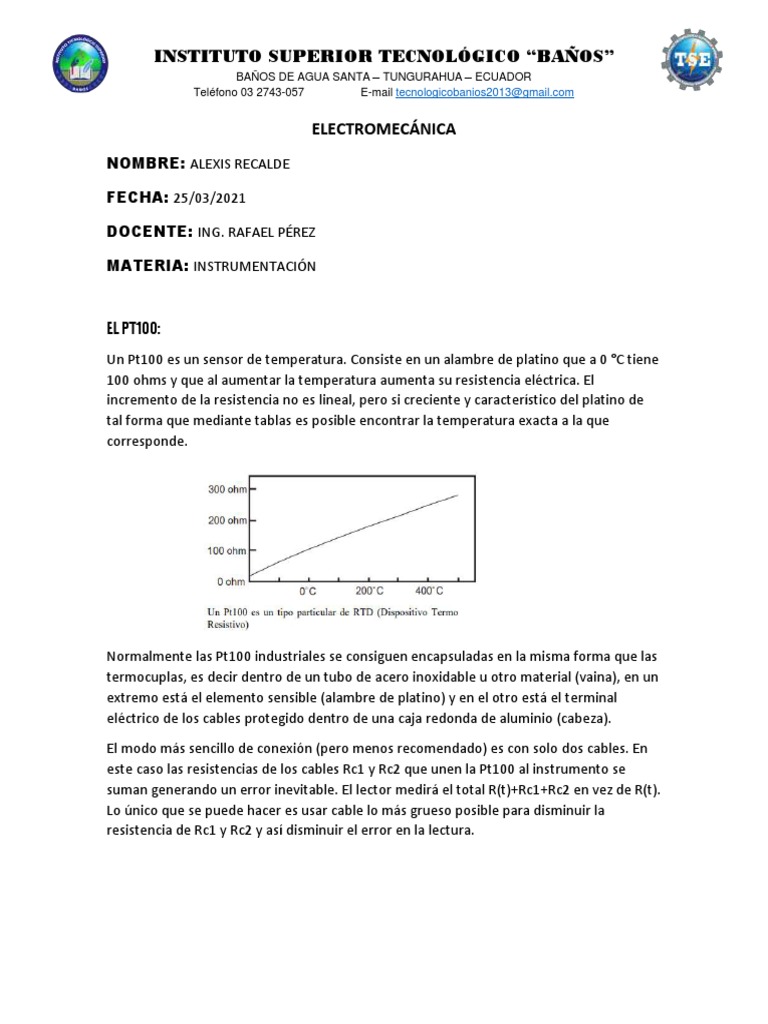 Consulta PT100 y Ad620 | PDF | Electricidad | Metrología