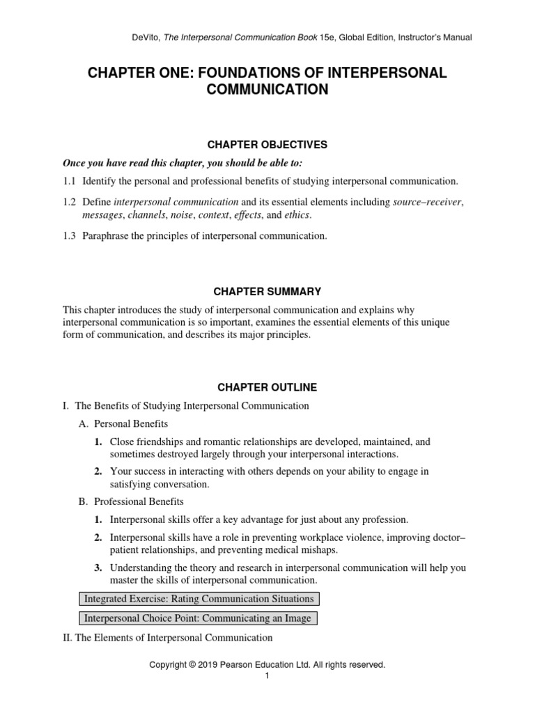 Foundation of Interpersonal Communication | PDF | Interpersonal ...