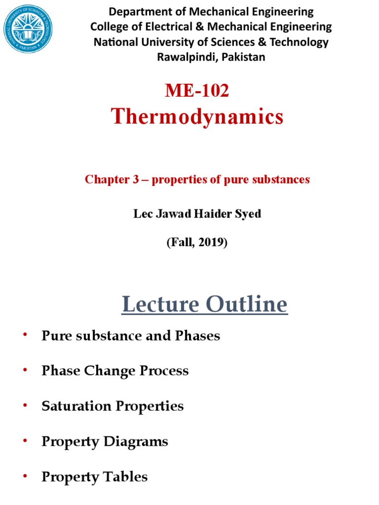 Thermodynamics: Chapter 3 - Properties of Pure Substances | PDF | Phase (Matter) | Liquids