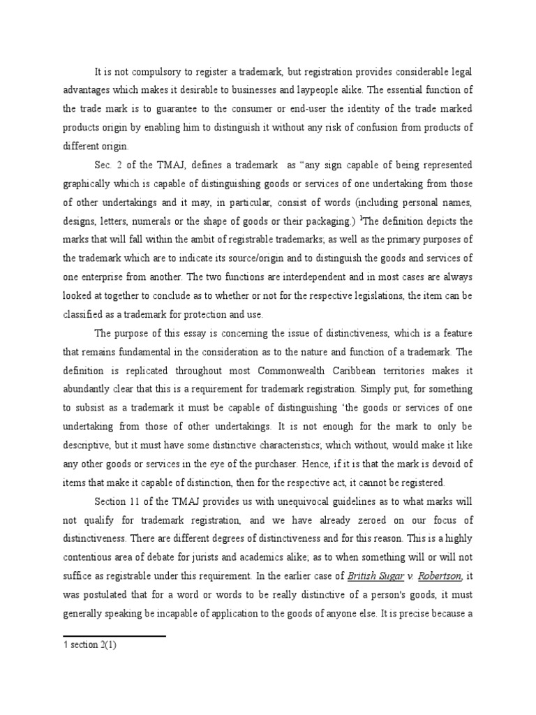 IP Tutorial - Trademark Essay | PDF | Trademark | Business Law