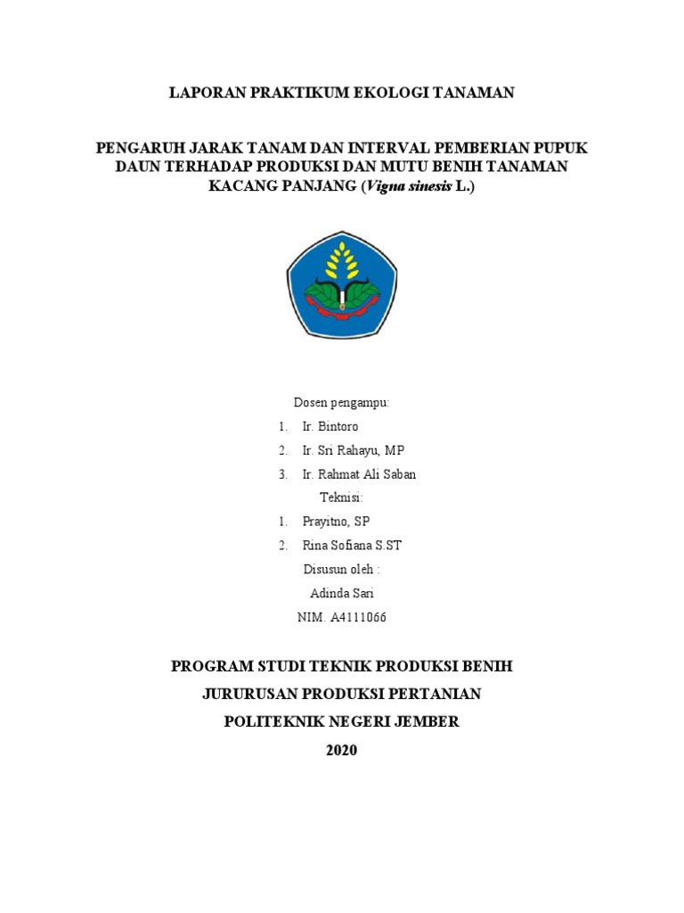 Laporan Praktikum Ekologi Tanaman | PDF