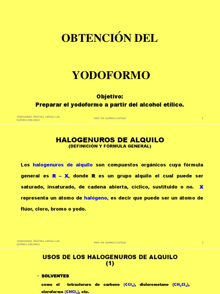 Práctica # 7. Obtención Del Yodoformo | PDF | Solubilidad | Alcohol