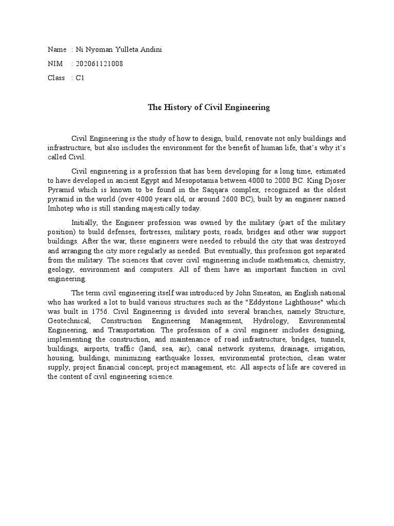 The History of Civil Engineering | PDF