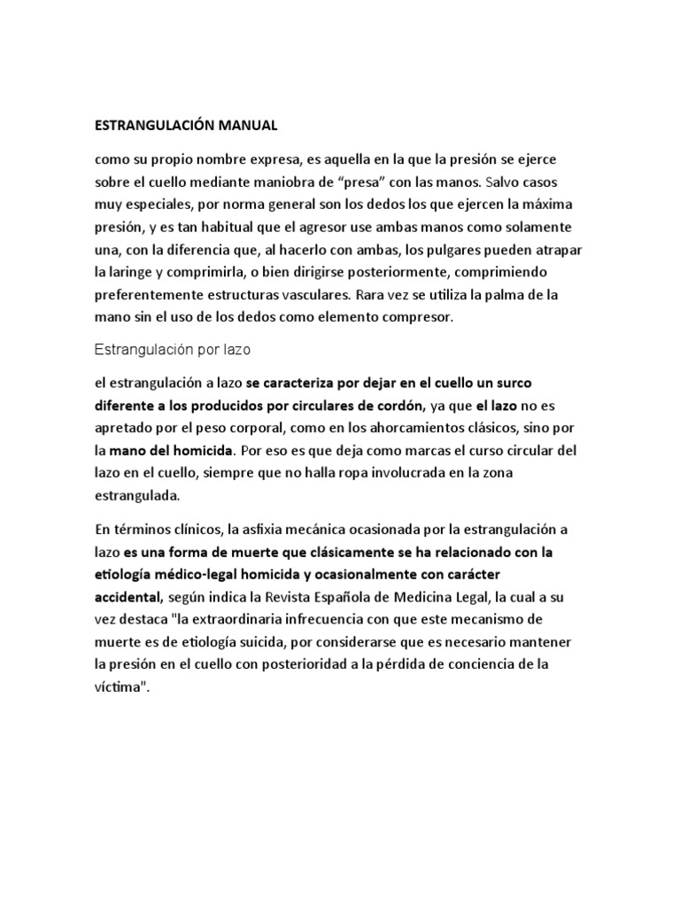 Estrangulación Manual | PDF