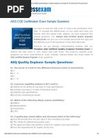 ASQ CQE Sample Exam Questions | PDF | F Test | Errors And Residuals