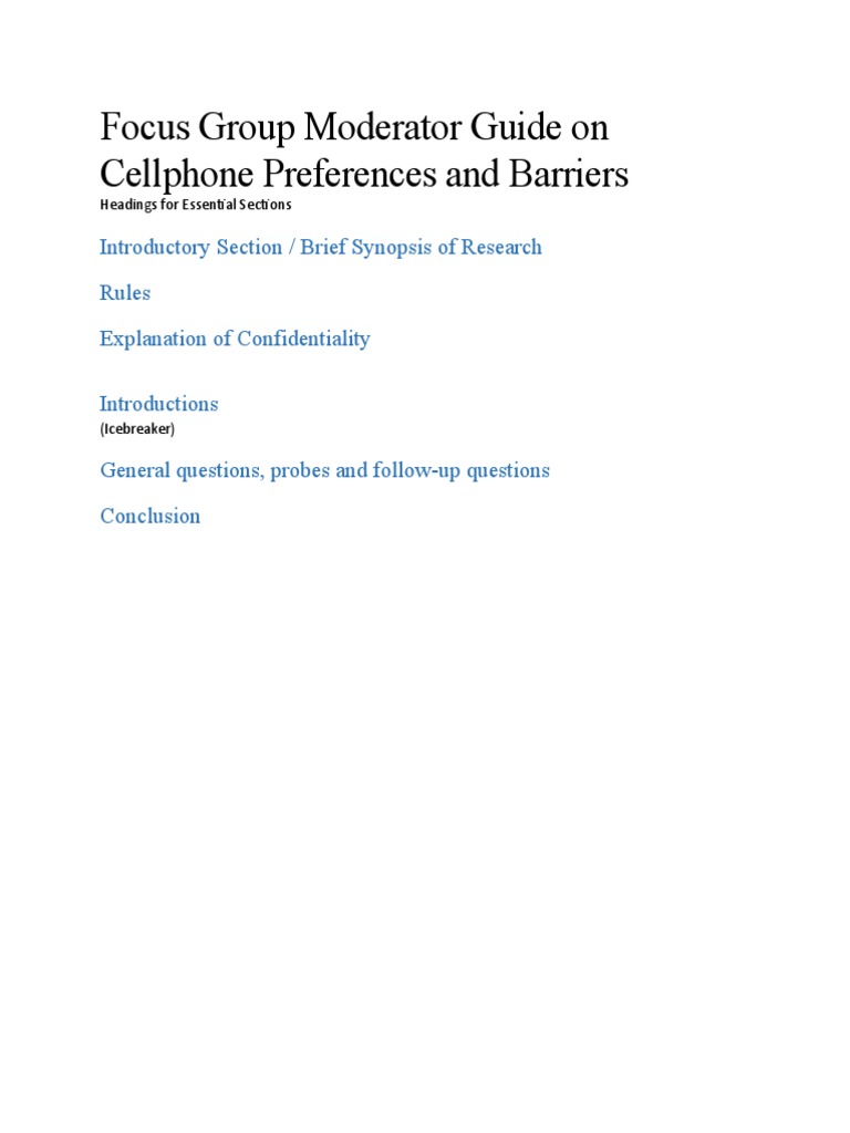 Headings Moderator Guide | PDF