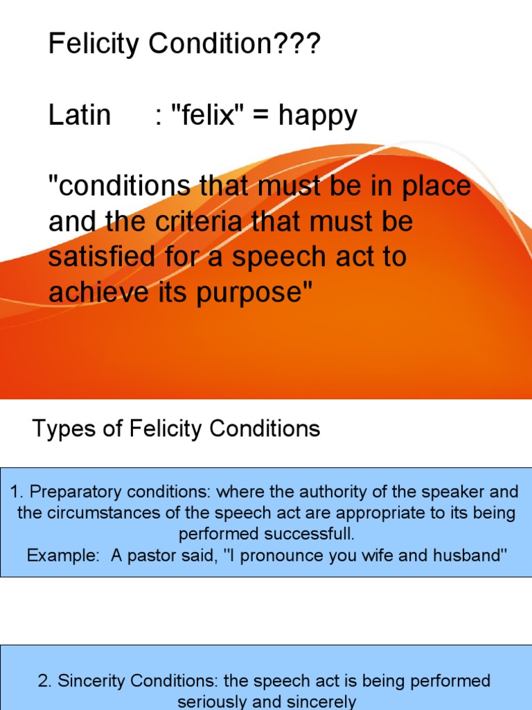 Understanding Felicity Conditions | PDF