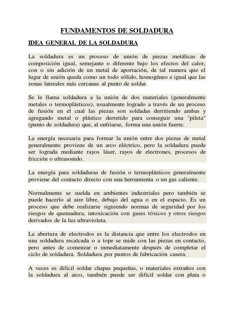 Fundamentos de Soldadura | PDF | Soldadura | Construcción