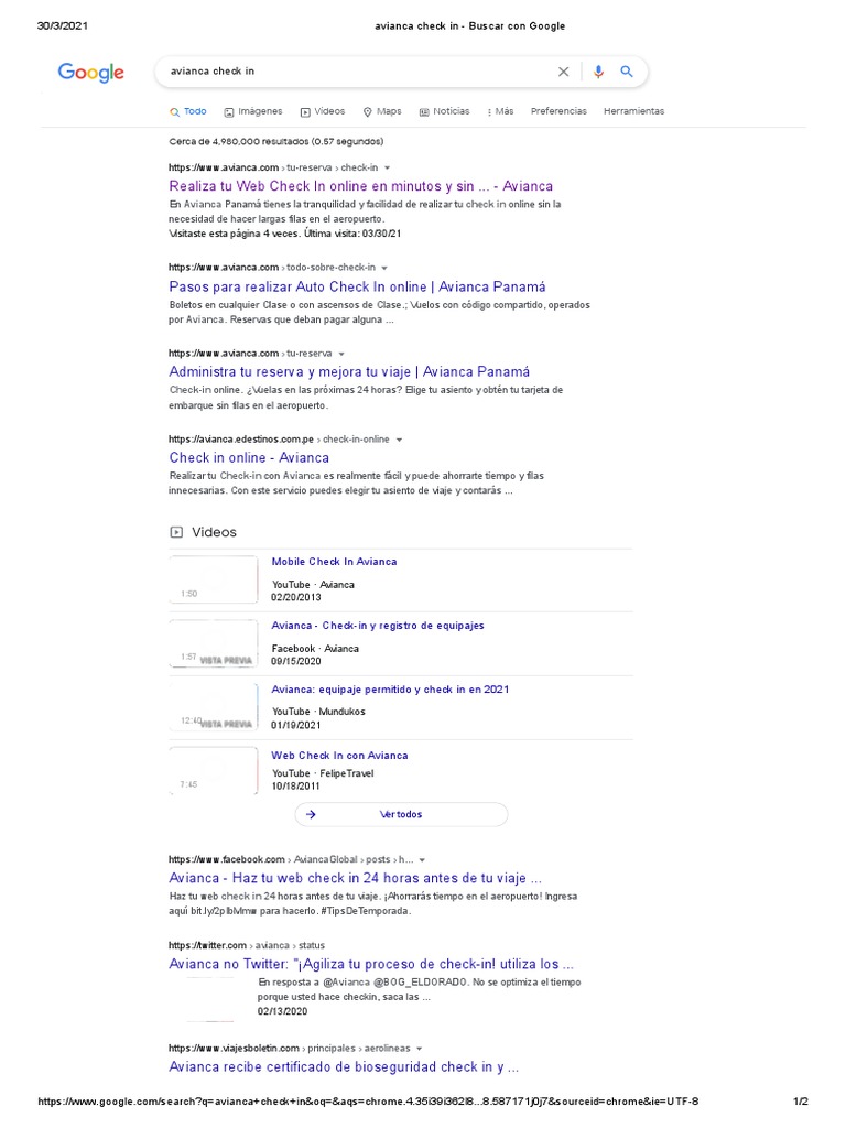 Pasos para realizar el check-in en línea (web check-in) con Avianca ...