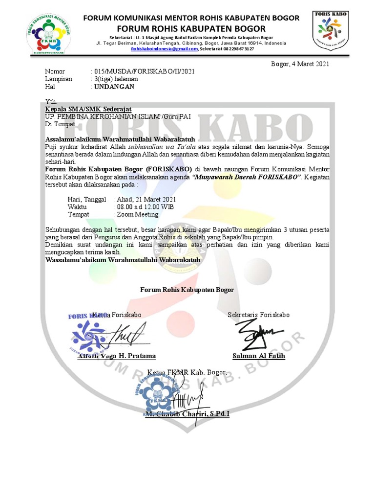 015 Surat Undangan Musda 2021 | PDF