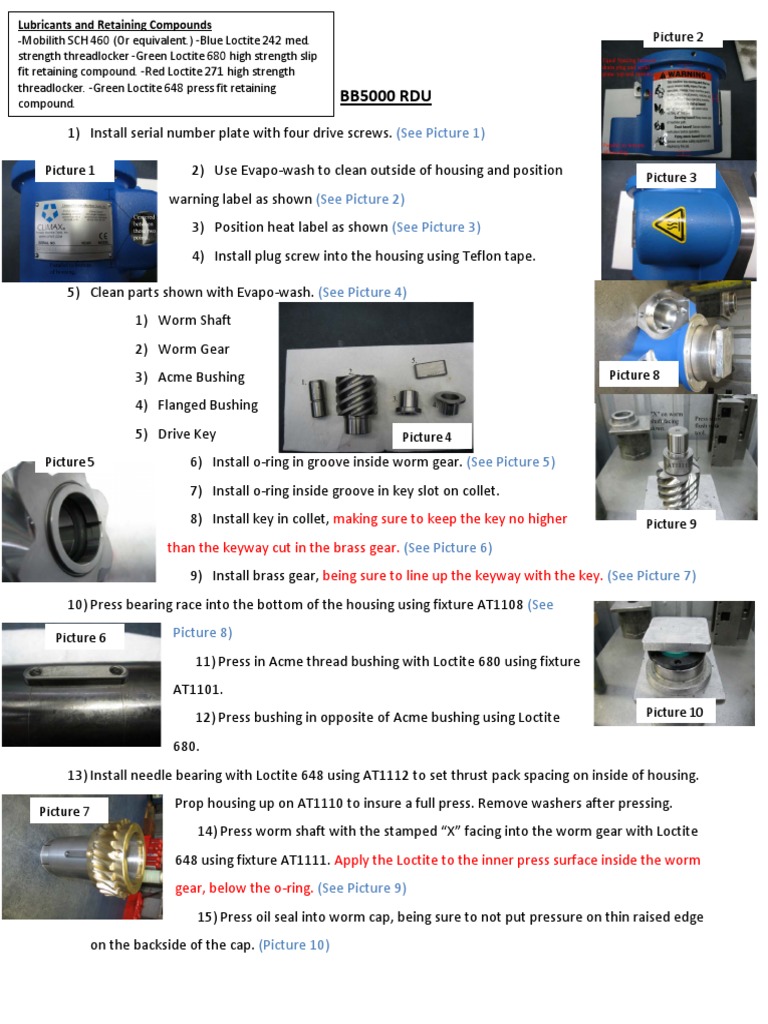 Bb5000 Rdu Assembly Reductor | PDF | Bearing (Mechanical) | Mechanical ...