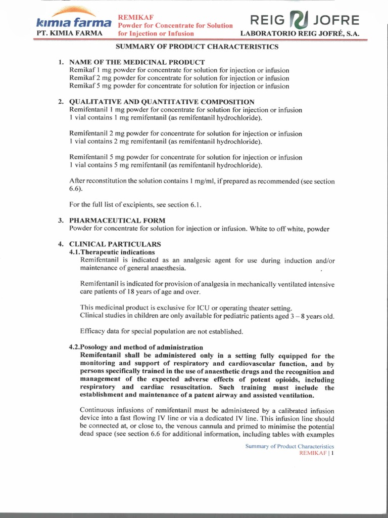 Remikaf Serbuk Injeksi 2 MG - Remifentanil Hidroklorida ...