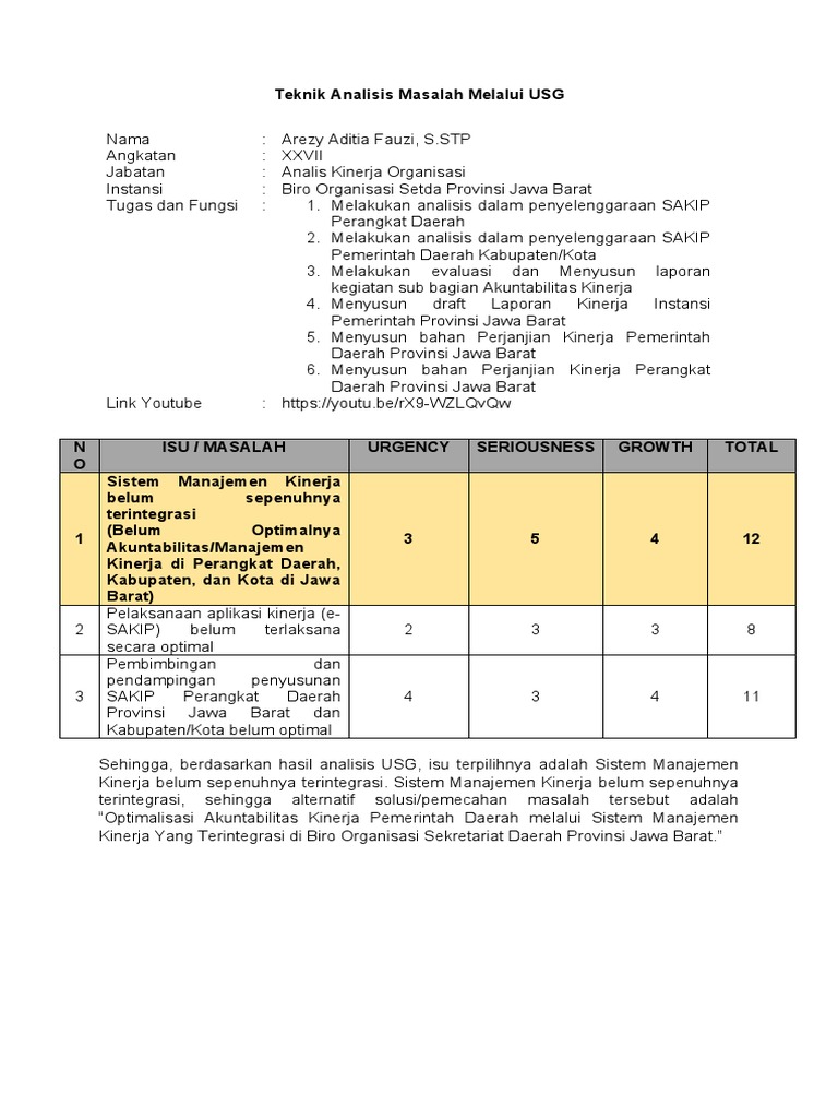 Teknik Analisis Masalah Melalui USG | PDF