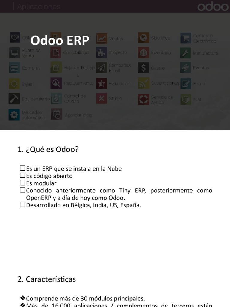 Odoo ERP | PDF | Planificación de recursos empresariales | Software de ...