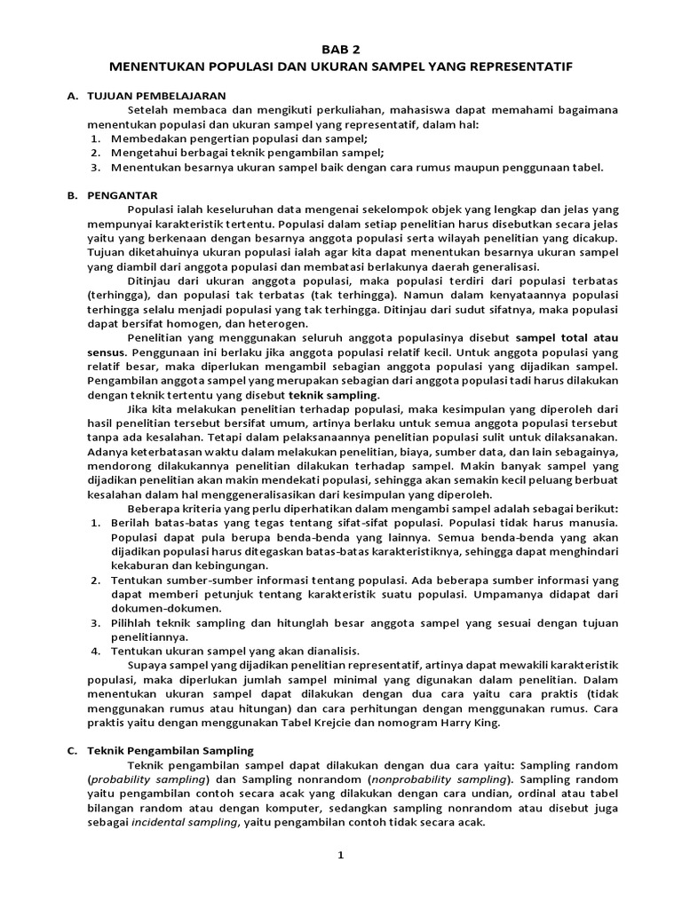 Teknik Sampling dan Ukuran Sampel | PDF | Sains & Matematika