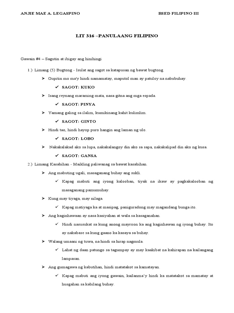 2 Lit 316 Panulaan Legaspino | PDF