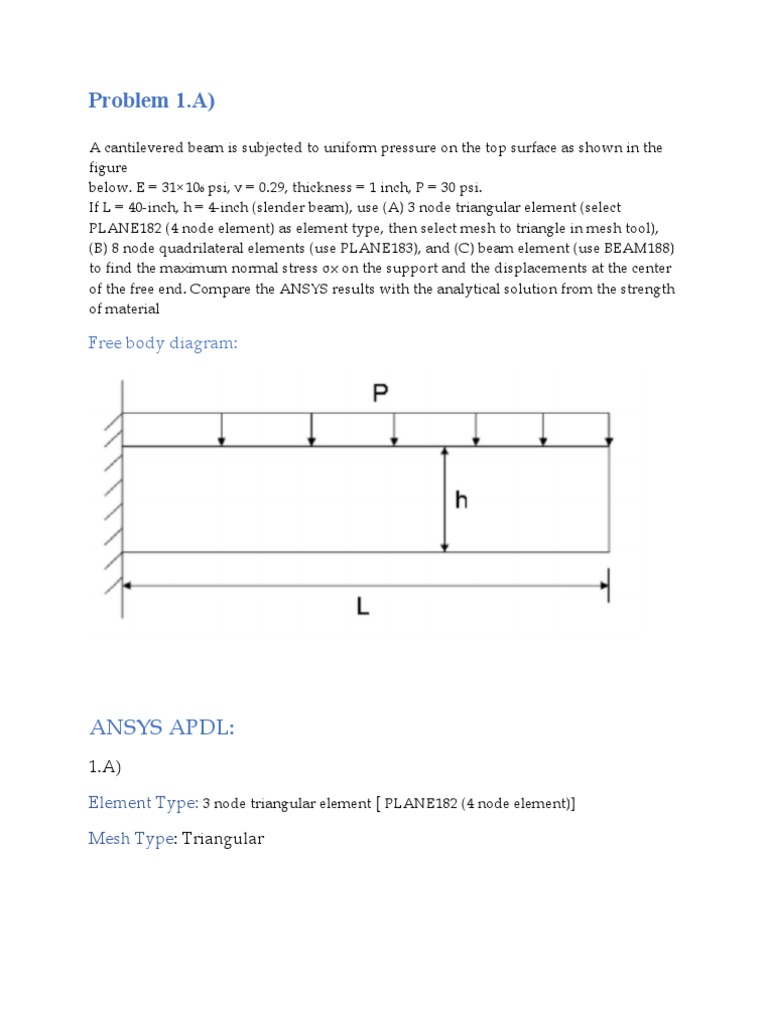 FEA (EML 4930) Project | PDF | Pounds Per Square Inch | Stress (Mechanics)