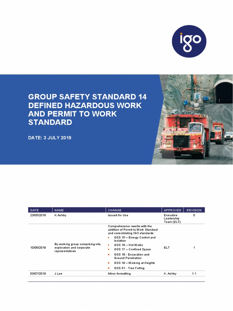 Hazardous Work Permit Standards Guide | PDF | Occupational Safety And ...