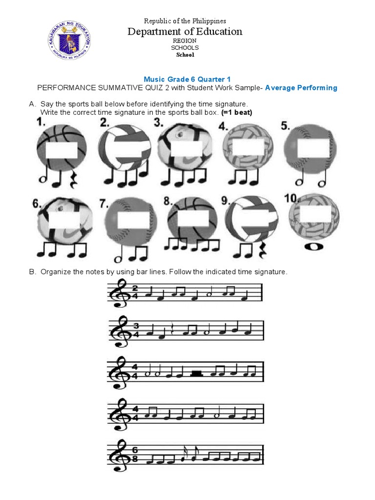 Grade 6 Music Quiz: Time Signatures | PDF