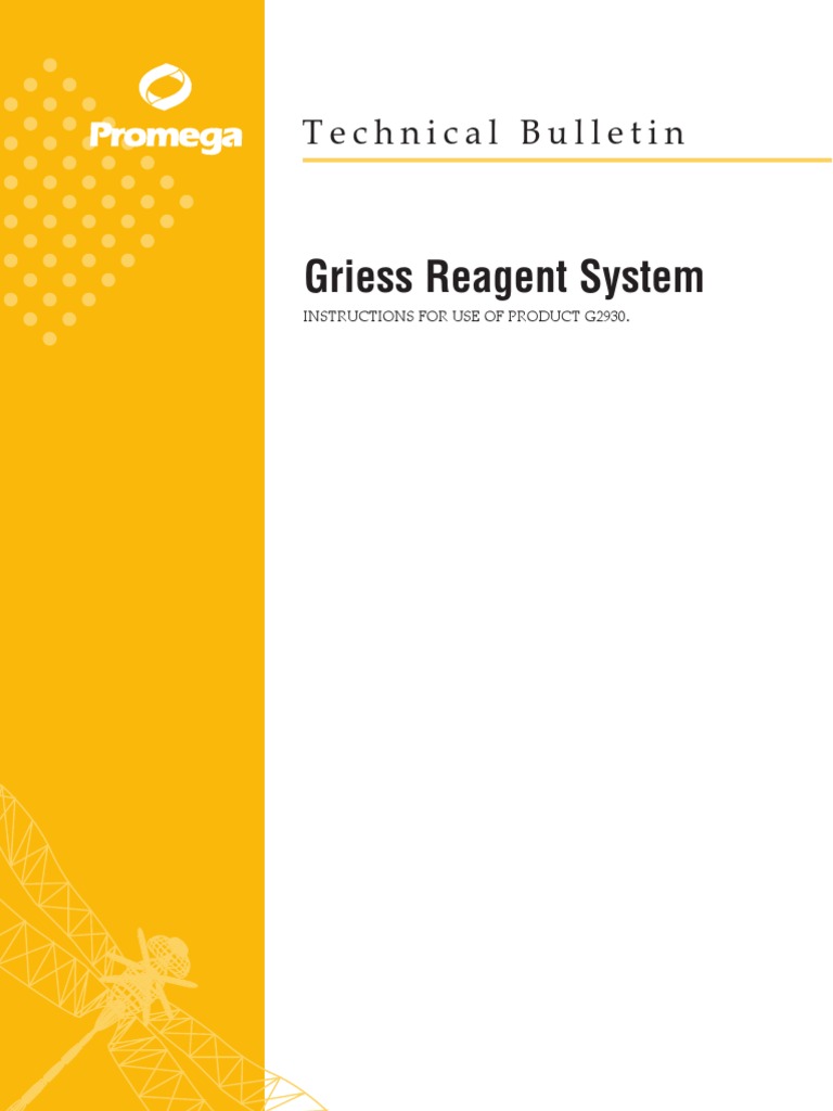 Griess Reagent System: Technical Bulletin | PDF | Chemistry | Physical ...